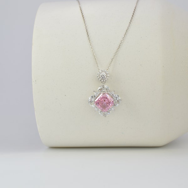 Pink Diamond Pendant - Etsy