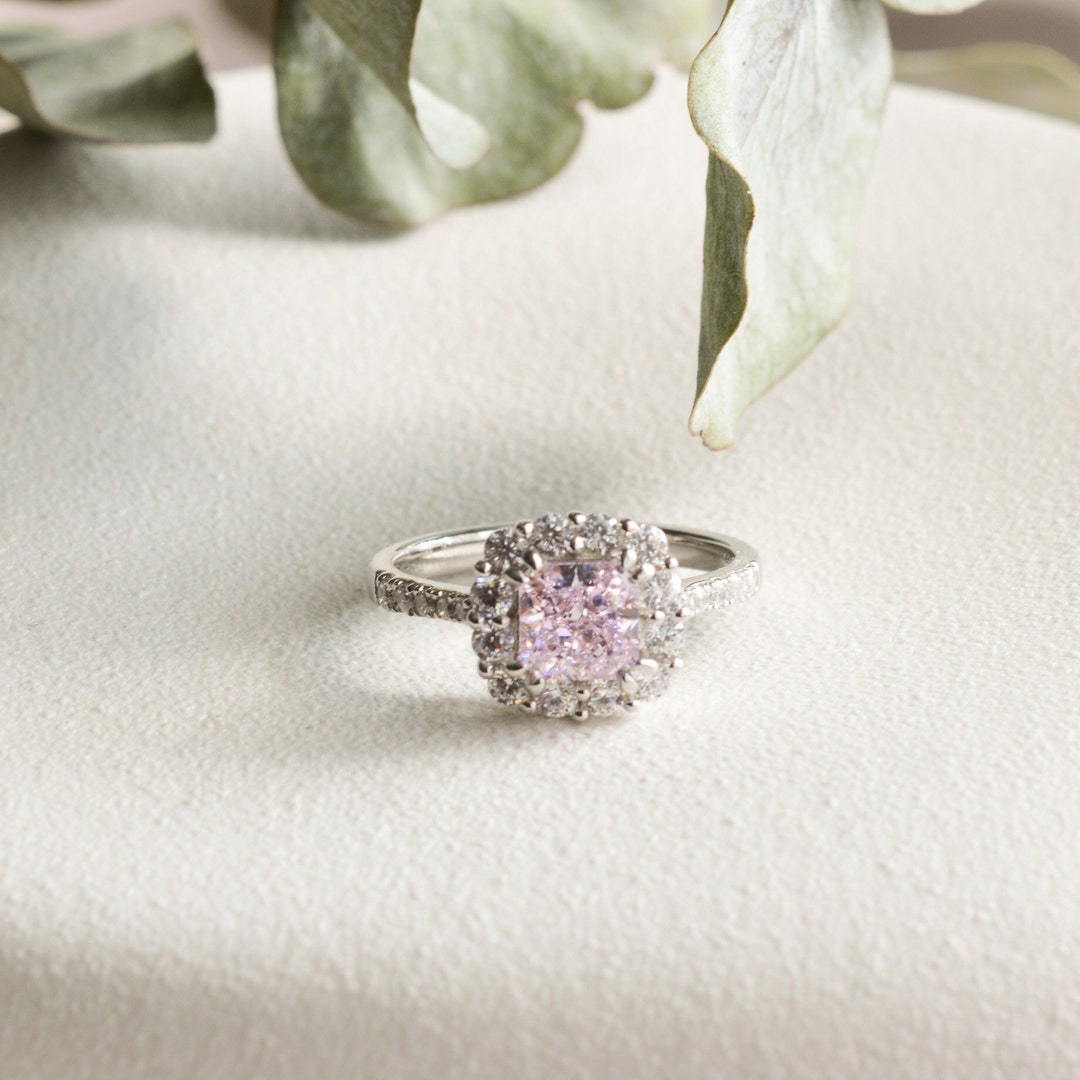 Pink Promise Ring Sterling Silver, Alternative Engagement Ring ...