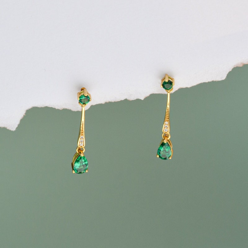 Emerald Drop Earring - Etsy