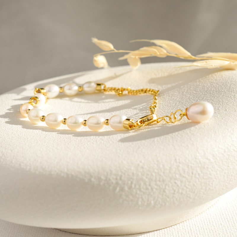 Pearl Chain Bracelet - Etsy