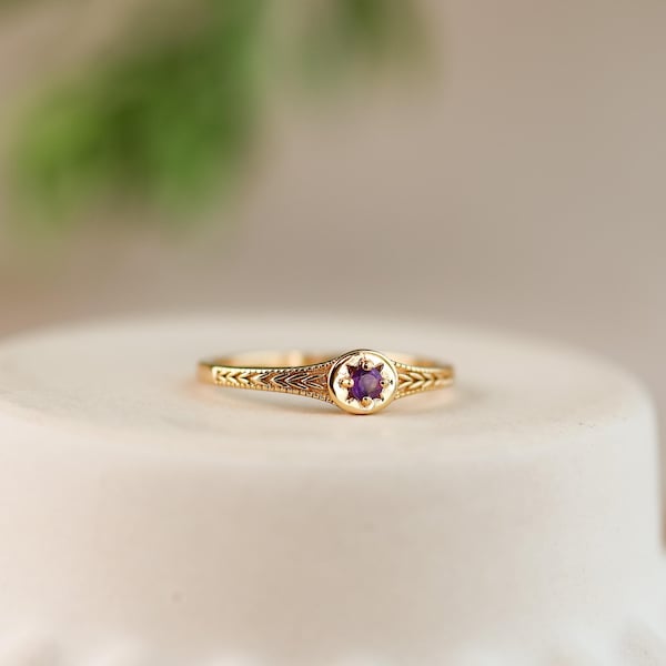 Amethyst Vintage Gold - Etsy UK