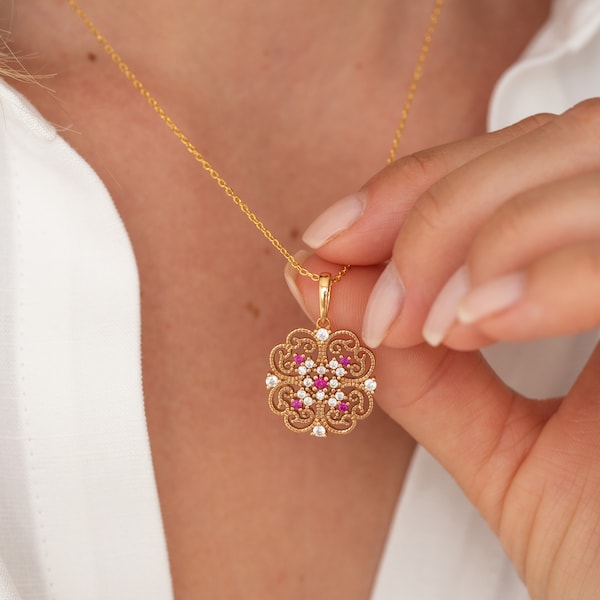 Real Ruby Necklace - Etsy