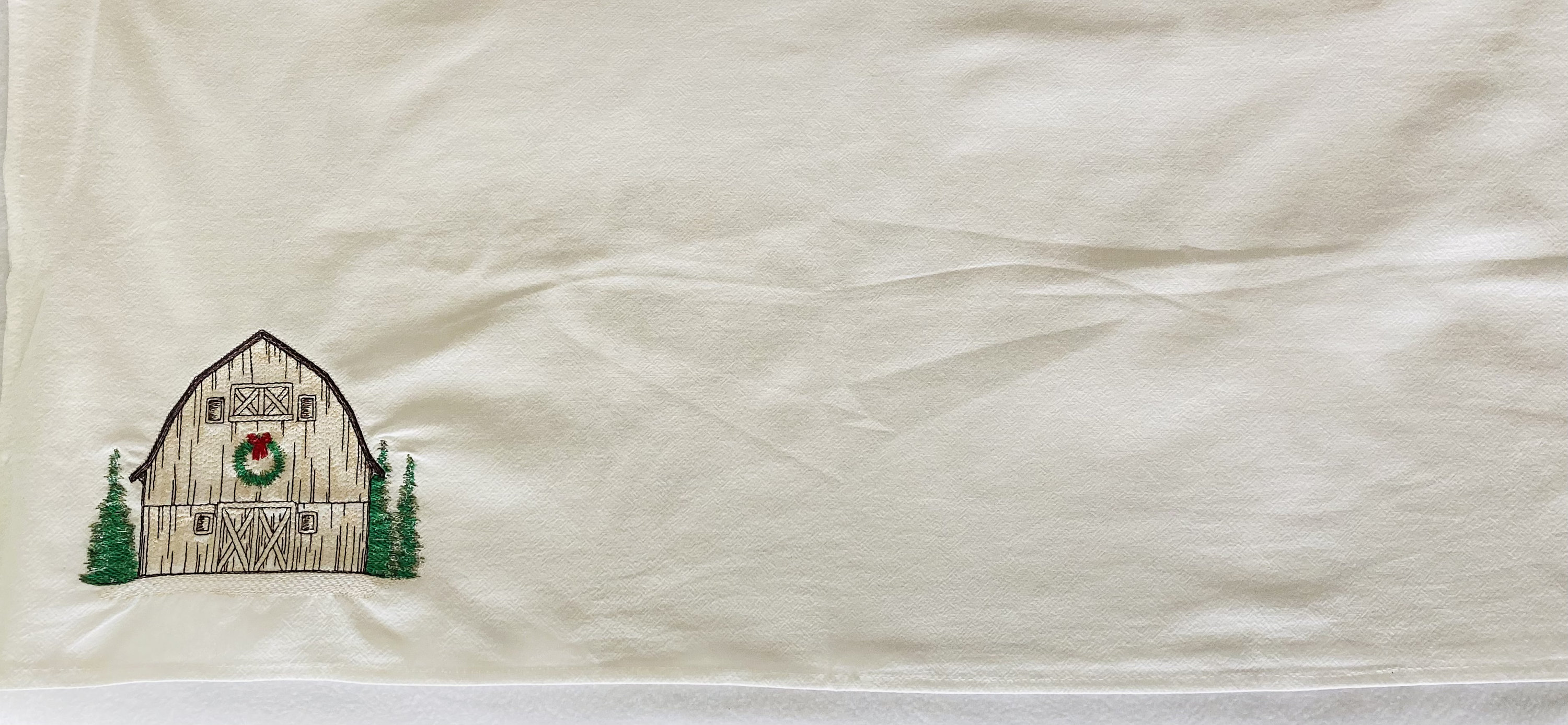 Christmas in the Country Barn Flour Sack Towel - Etsy