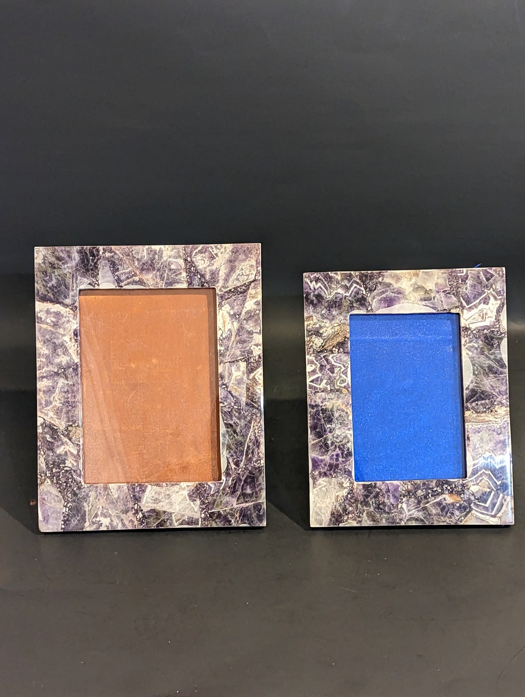 Amethyst, White Quartz, Rose Quartz, and Blue Agate Frames (5x7 & 6x4 ...