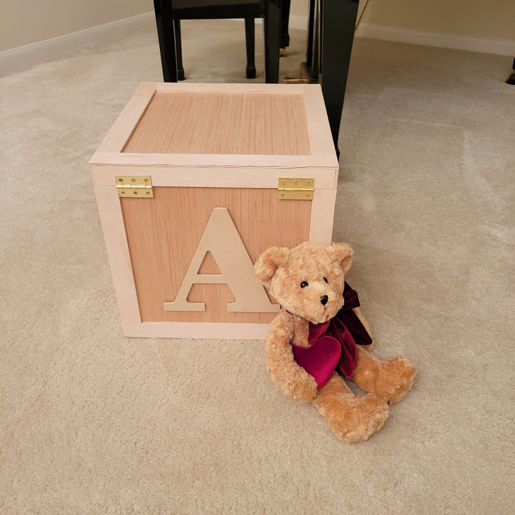 Baby Keepsake Memory Box, Kids Wooden Storage Box, Wooden Toy Chest ...