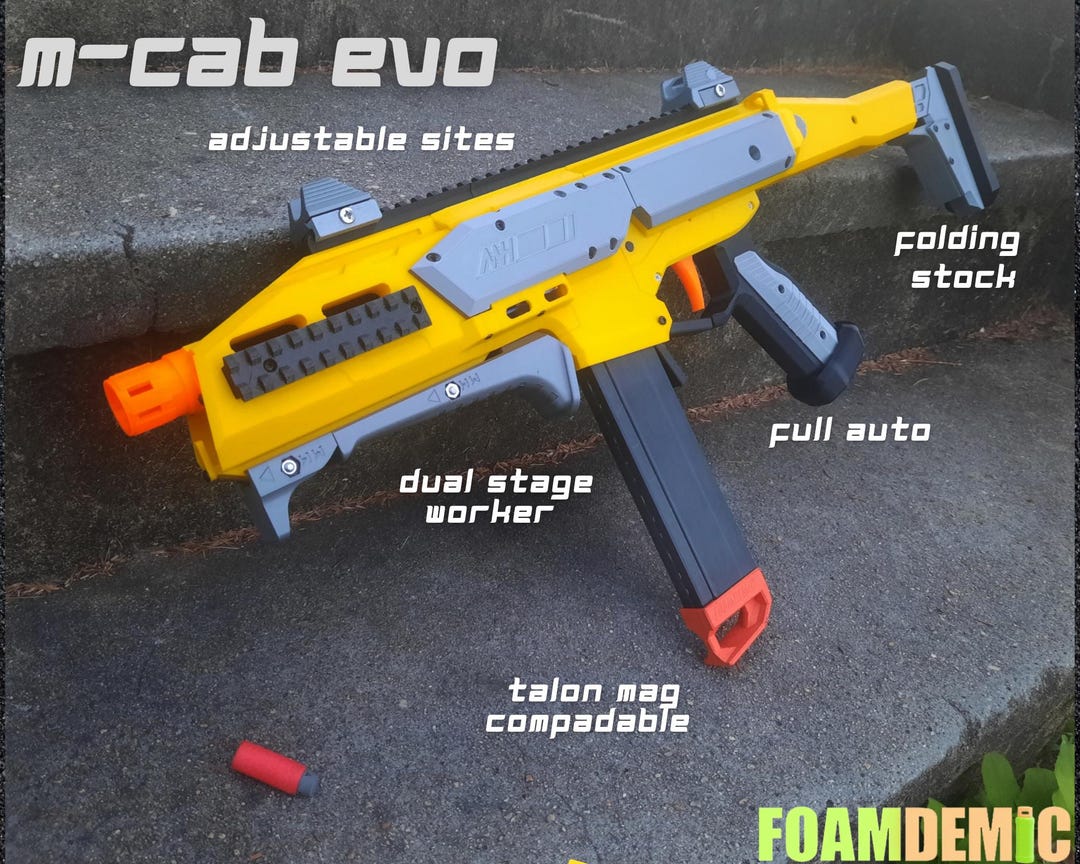 Nerf M-cab Evo Flywheel Blaster Half Dart - Etsy
