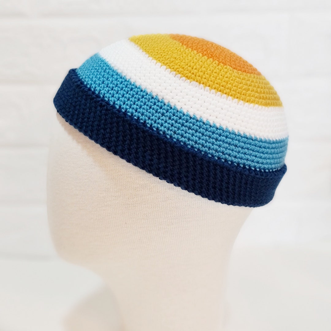 Aroace Pride Flag Mini Beanie Crochet Cotton Docker Hat Handmade Summer ...