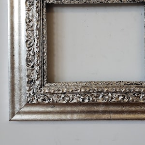 Antique Silver Leaf Picture Frame With a Contemporary Finish for a 9 5/ ...