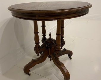 19th Merklin Victorian Solid Mahogany Twisted Legs Parlor Center Table ...