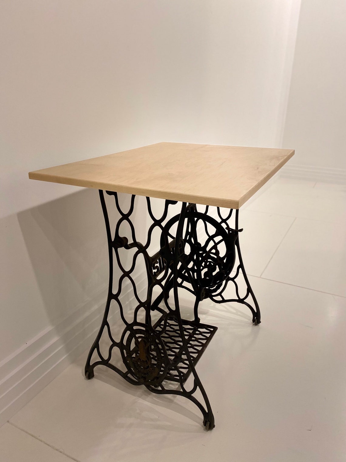 Singer Sewing Base Refinished With a Fine Wooden Table Top - Etsy