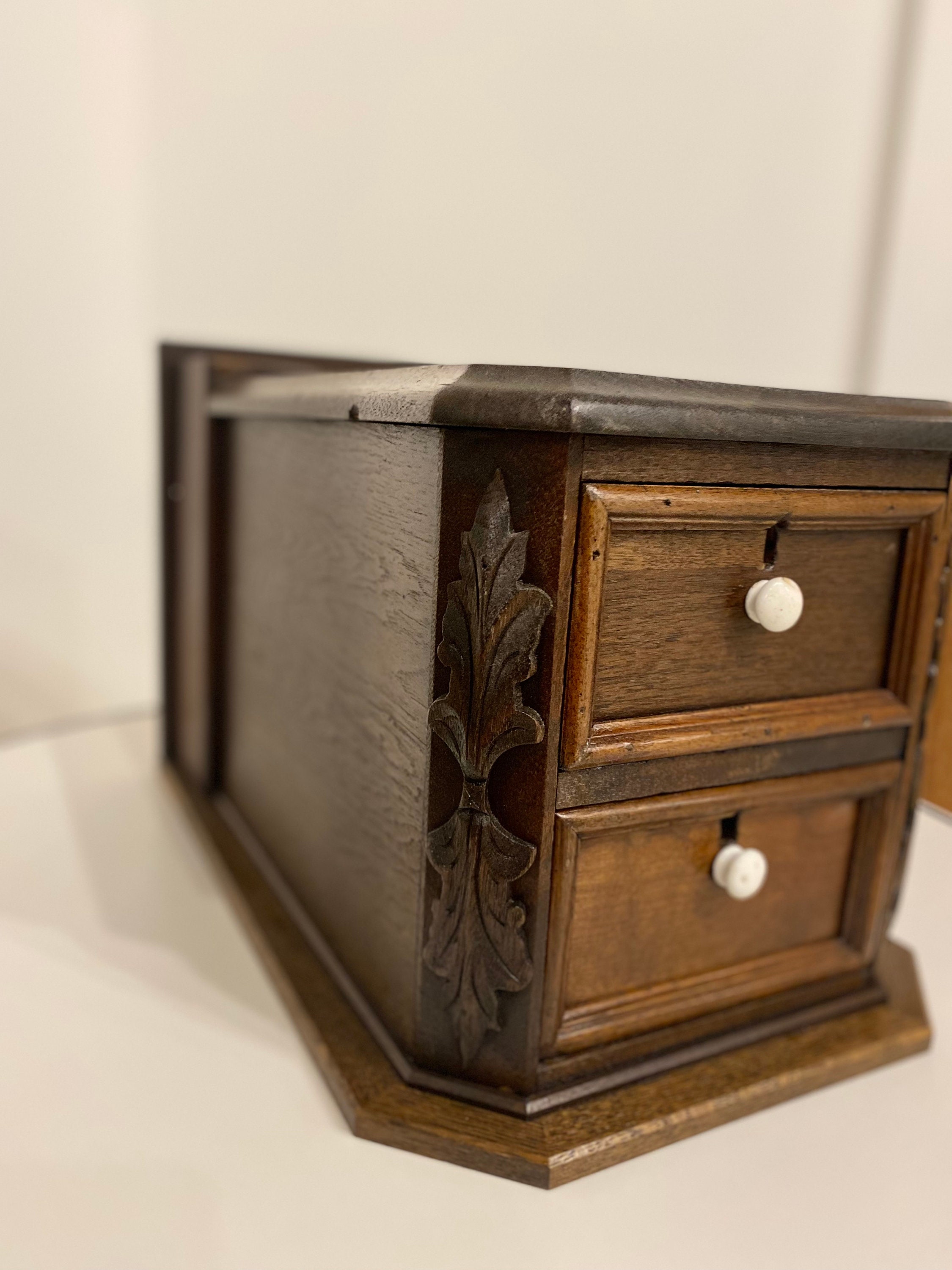 Antique Walnut Table Top Drawer Units - Etsy