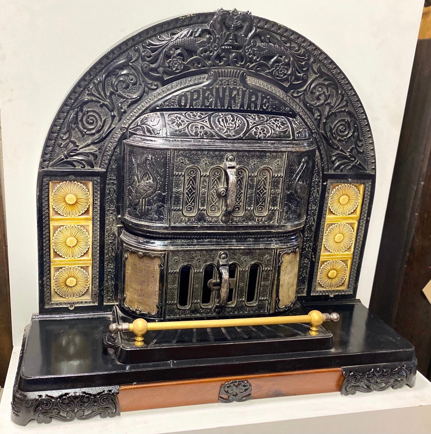 Open Fire Eastlake Cast Iron Fireplace Insert - Etsy