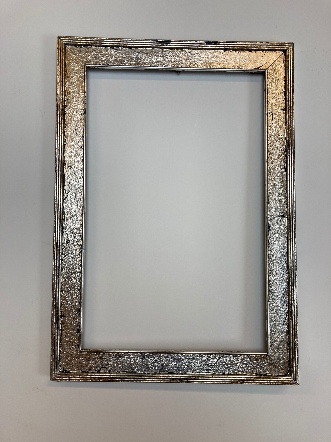 Antique Silver Leaf Picture Frame With a Contemporary Finish for a 15. ...