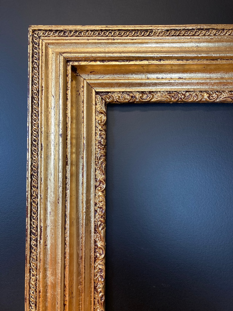 Antique Gold Leaf Picture Frame With a Contemporary Finish for - Etsy