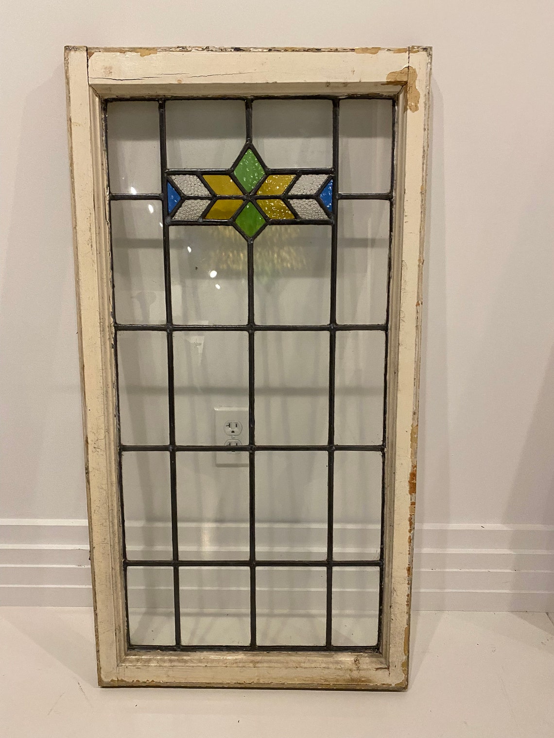 Antique English Stained Glass Window - Etsy