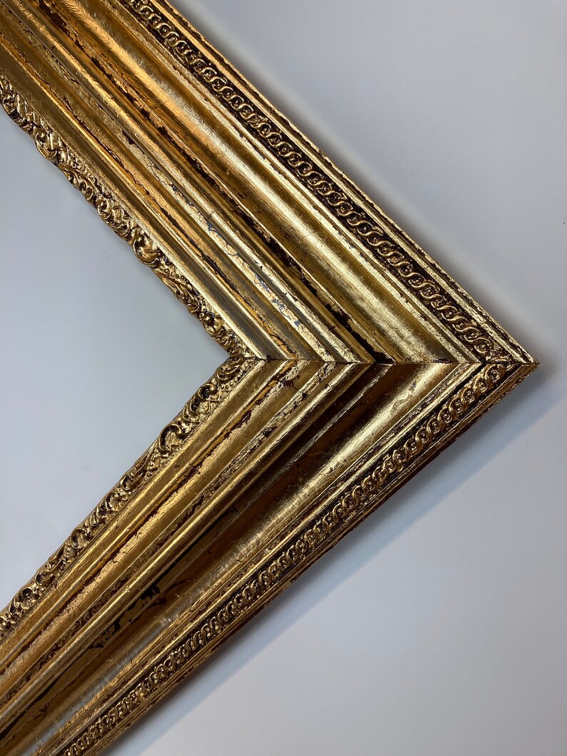 Antique Gold Leaf Picture Frame With a Contemporary Finish for - Etsy