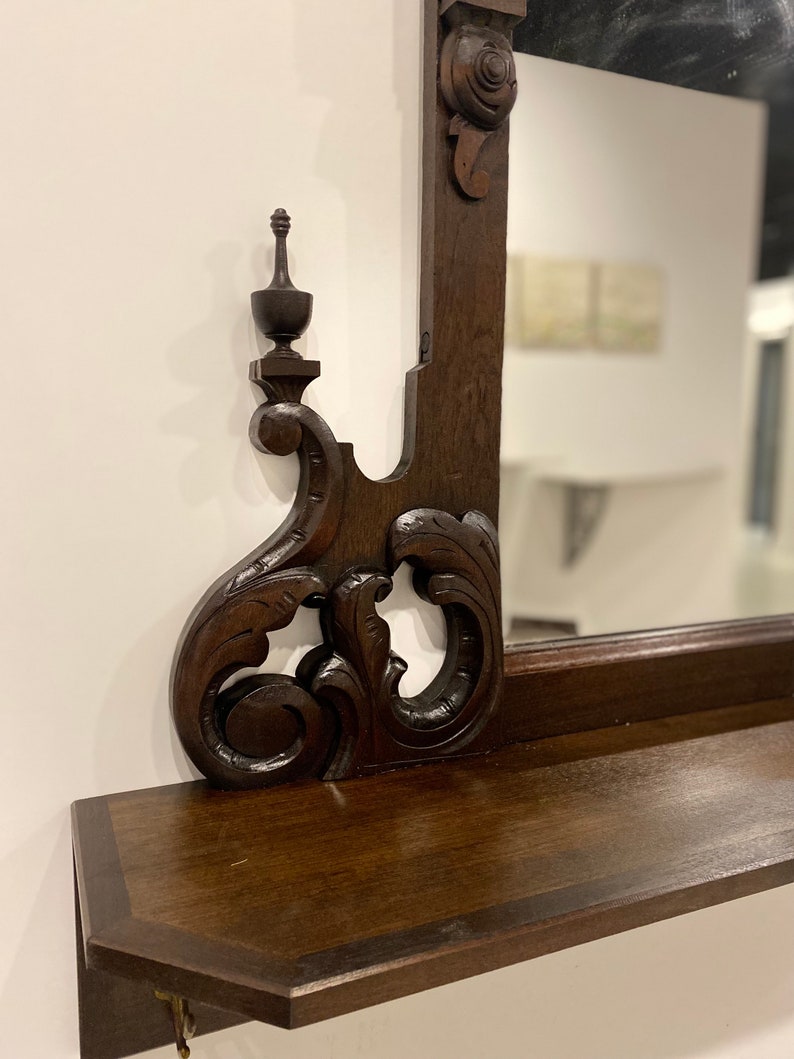 Antique Wall Hung Custom Mirror and Coat Rack - Etsy