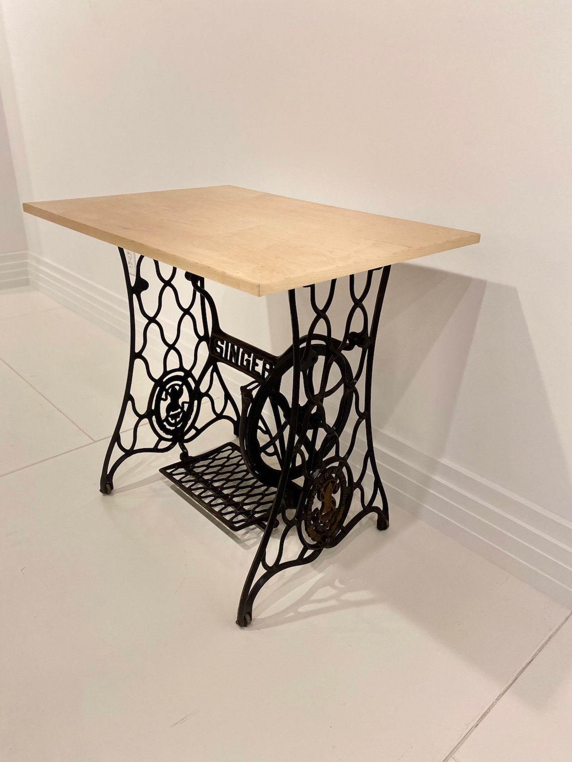 Singer Sewing Base Refinished With a Fine Wooden Table Top - Etsy