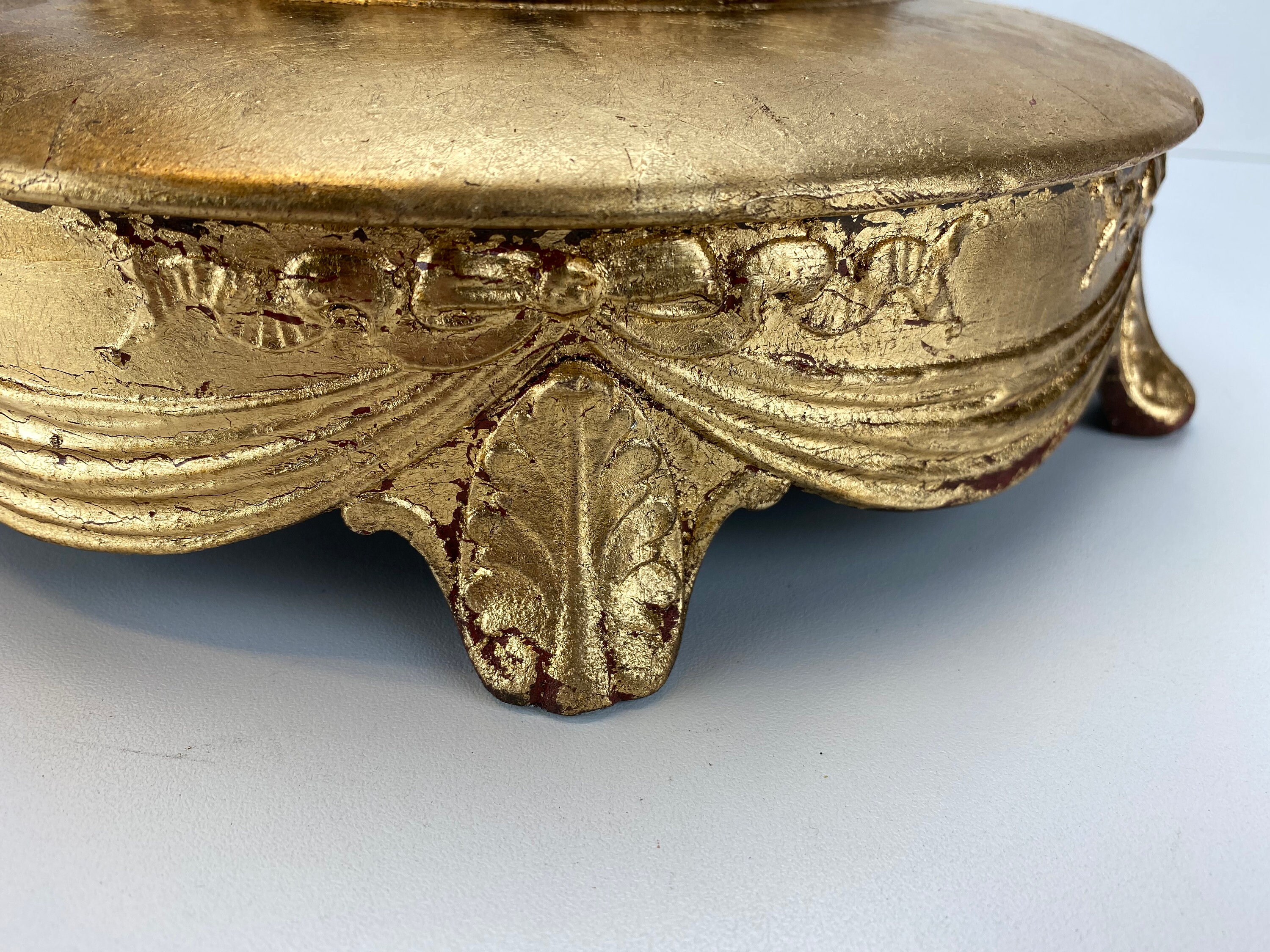 Gold Leafed Antique Lamp Base - Etsy