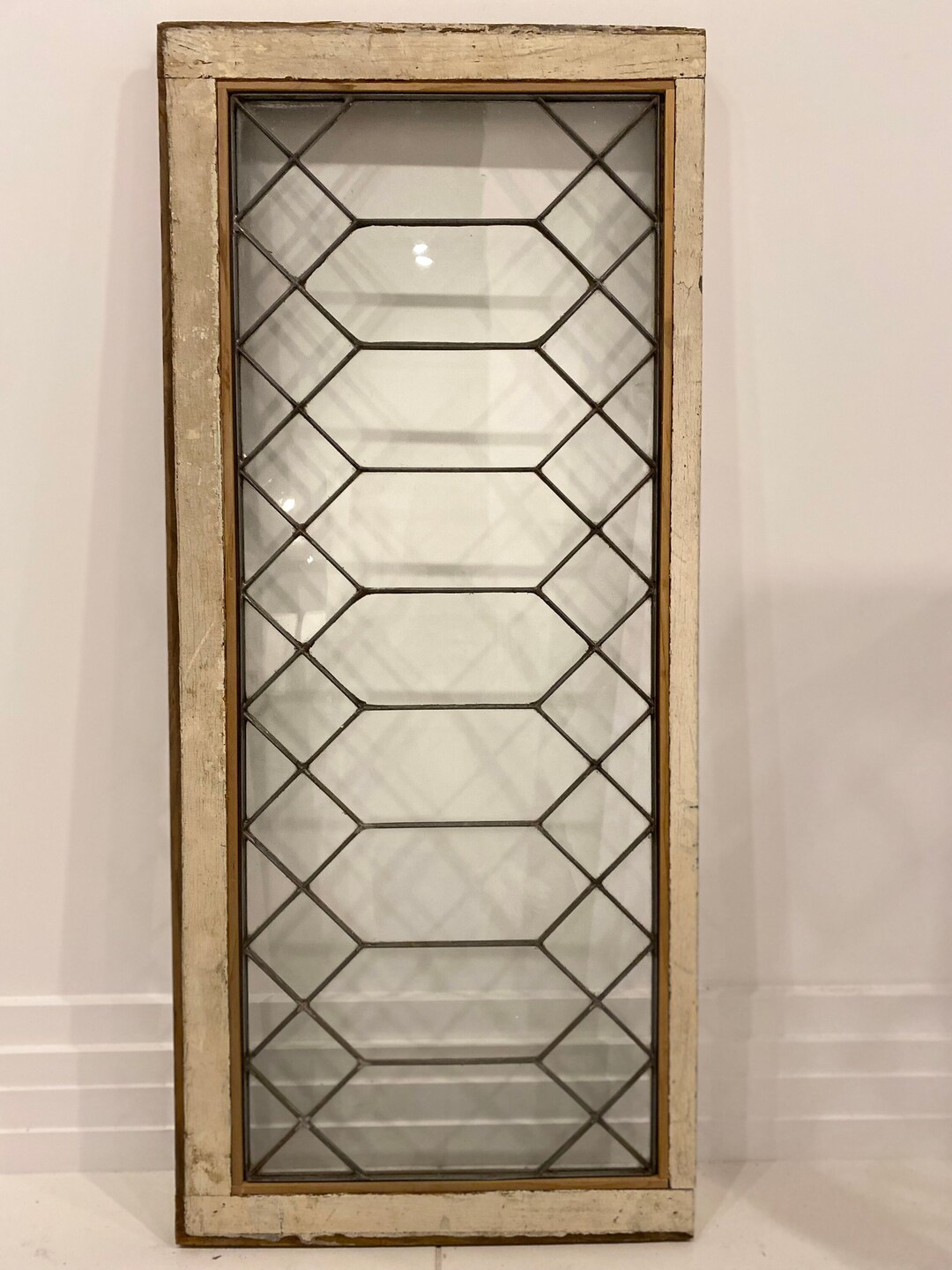 Antique Zinc Leaded Glass Transom Window - Etsy