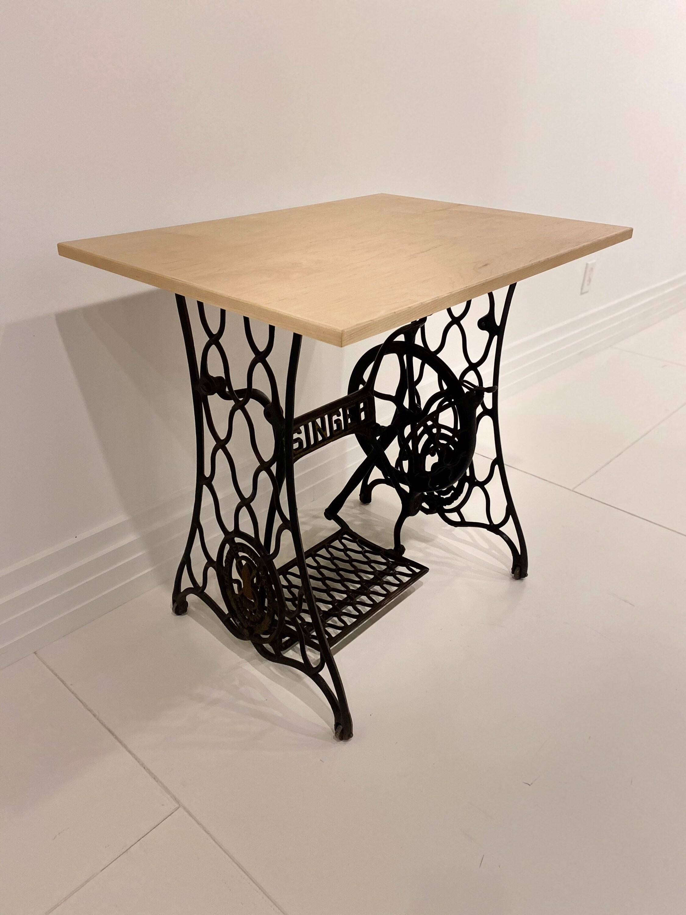 Singer Sewing Base Refinished With a Fine Wooden Table Top - Etsy