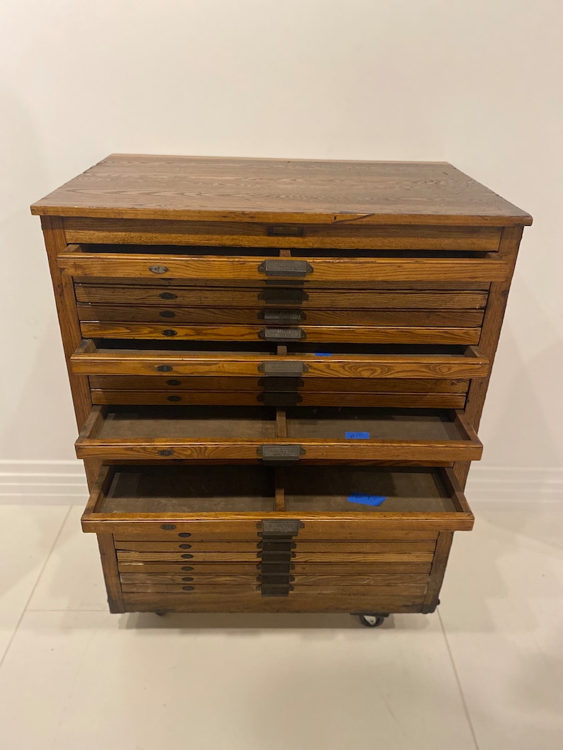 Antique Hamilton Printers Cabinet - Etsy