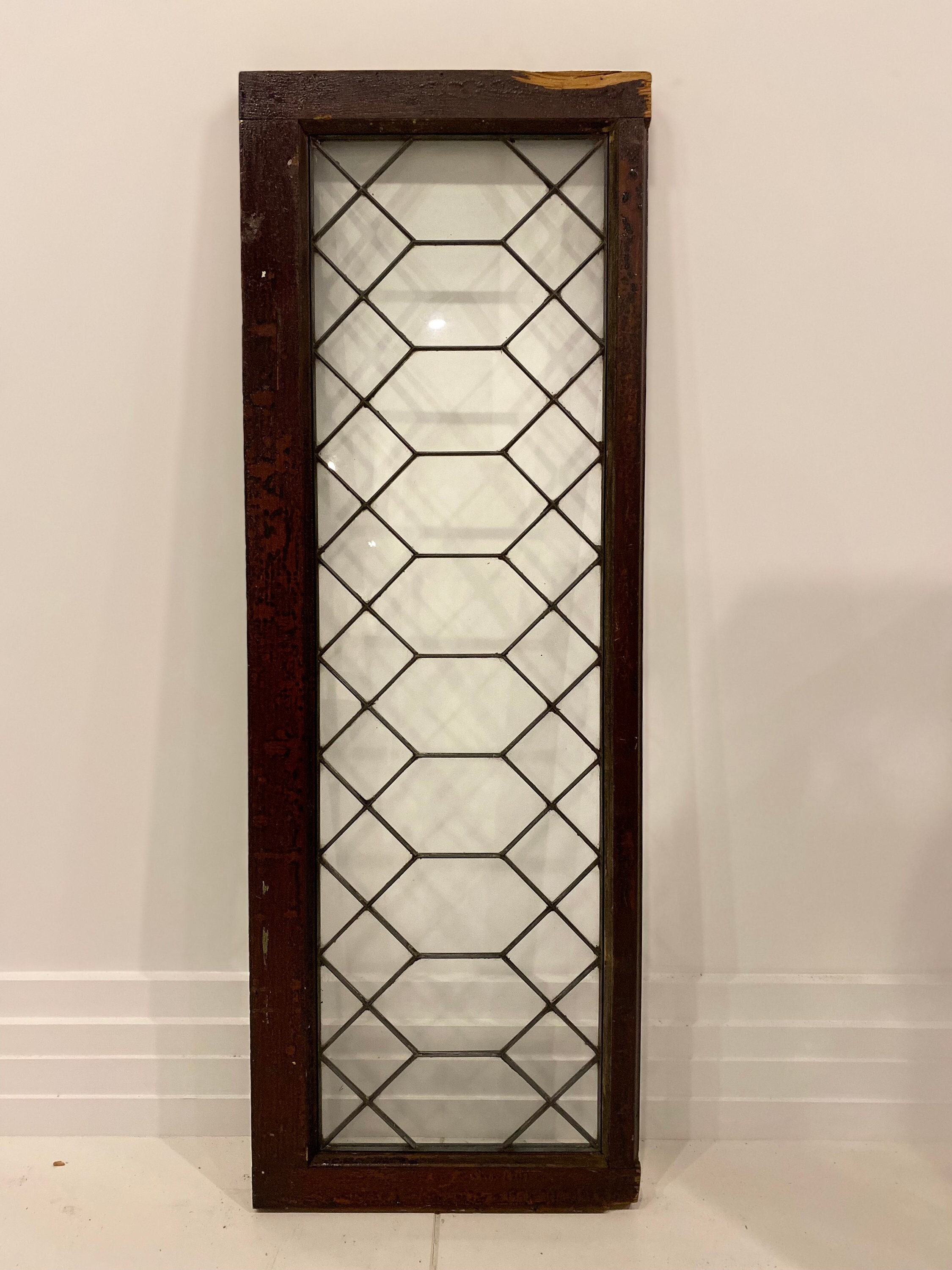 Antique Leaded Glass Transom Window - Etsy