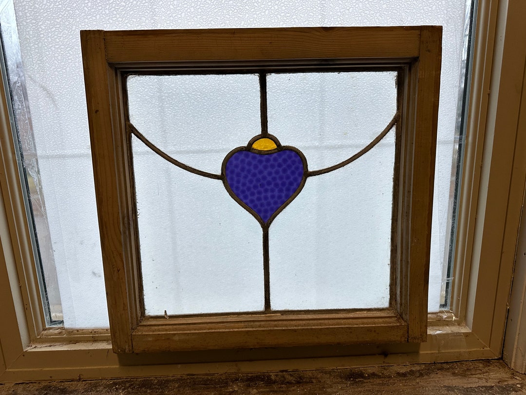 Early 1900s English Window With Stained Glass Detail - Etsy