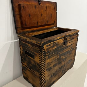 Antique Pine Dovetailed Box or Small Trunk - Etsy