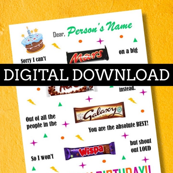 Chocolate Birthday Card - Etsy