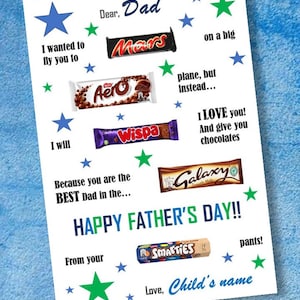 DIGITAL Download - Personalised FATHER'S DAY Chocolate Message Board ...
