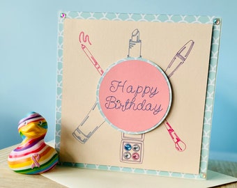 Makeup Birthday Card - Etsy UK