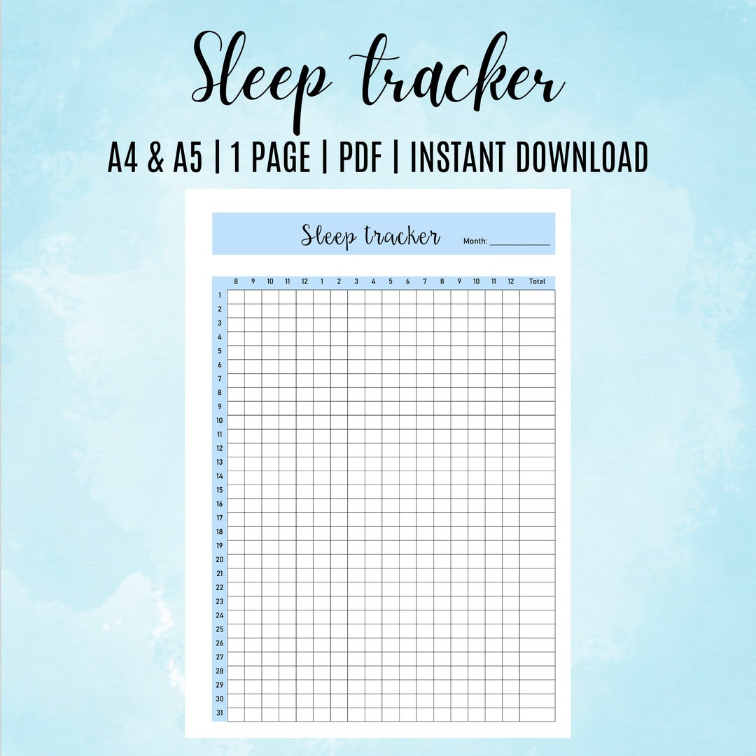 SLEEP TRACKER | A4 & A5 | Printable PDF Download | Baby Blue - Etsy