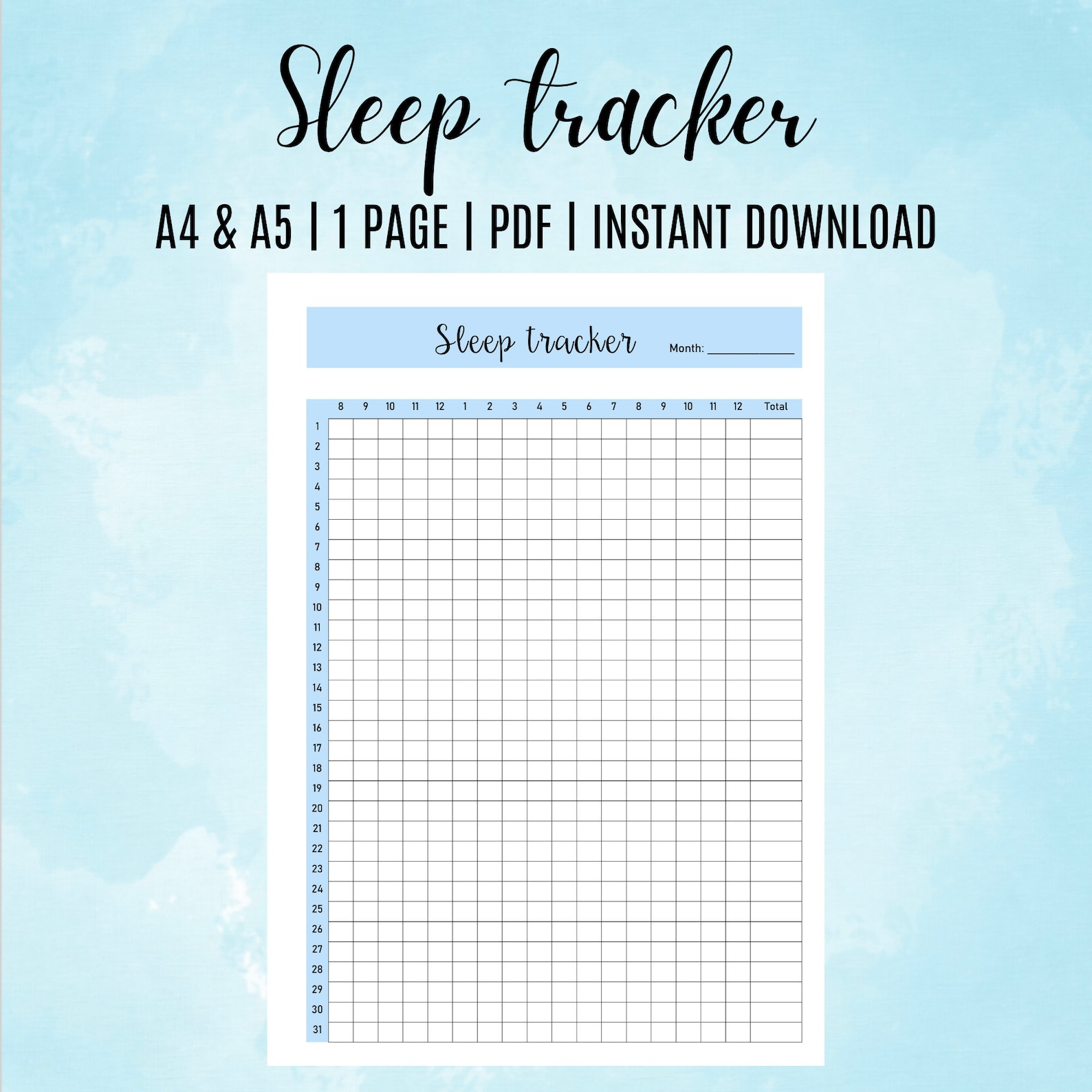 Free printable sleep tracker printable - funpikol