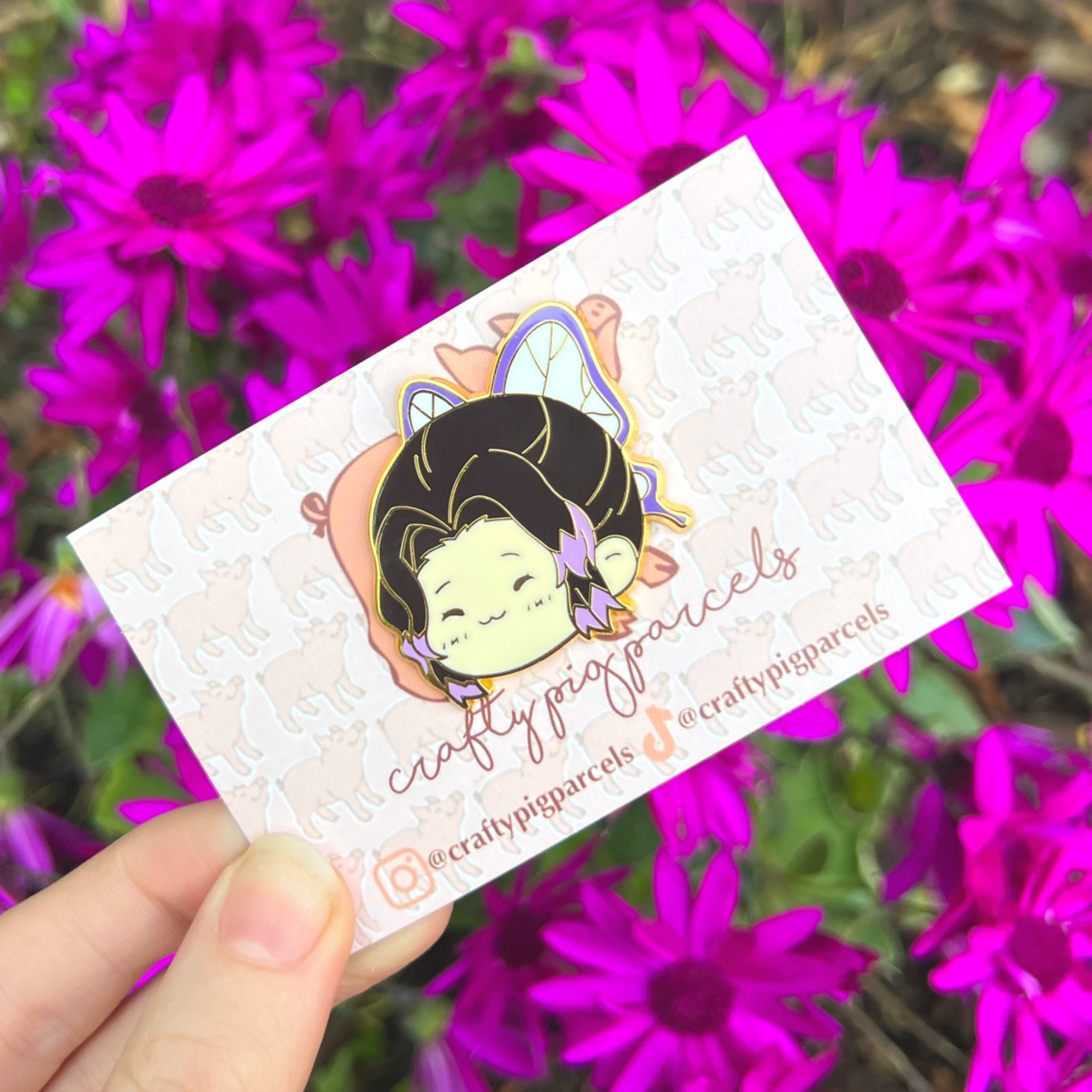 Demon Slayer Enamel Pin Shinobu Kocho Badge Anime Kawaii - Etsy UK