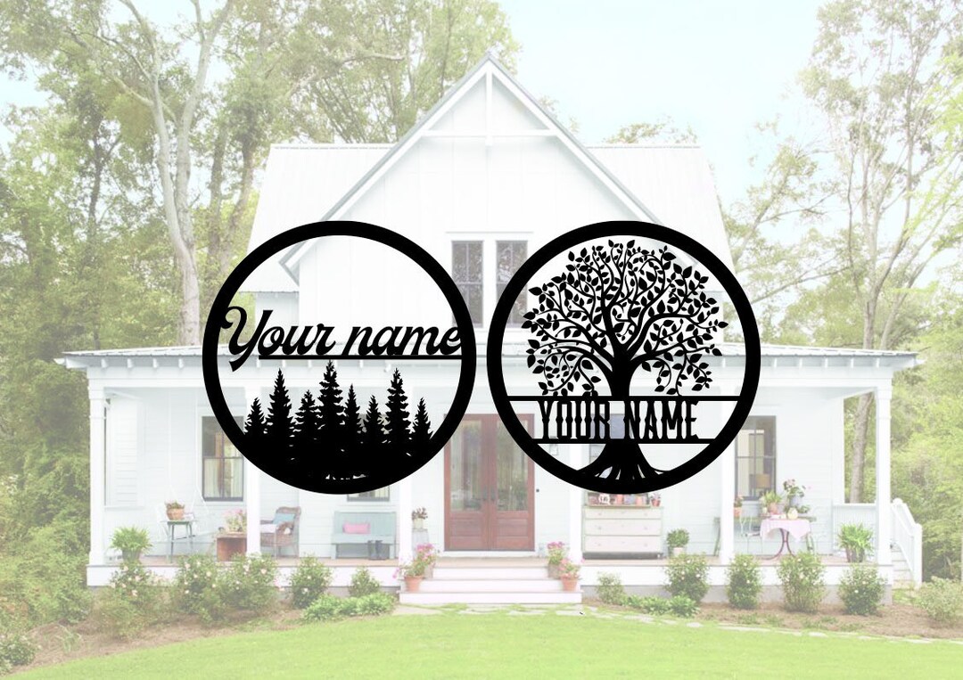Trees Name Sign SVG, Tree Name Sign for Laser Cut, Home Sign SVG - Etsy