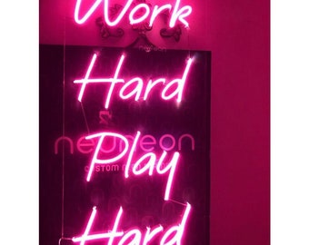 Work Hard Neon Light - Etsy