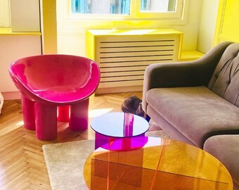Pink Acrylic Coffee Table - Etsy