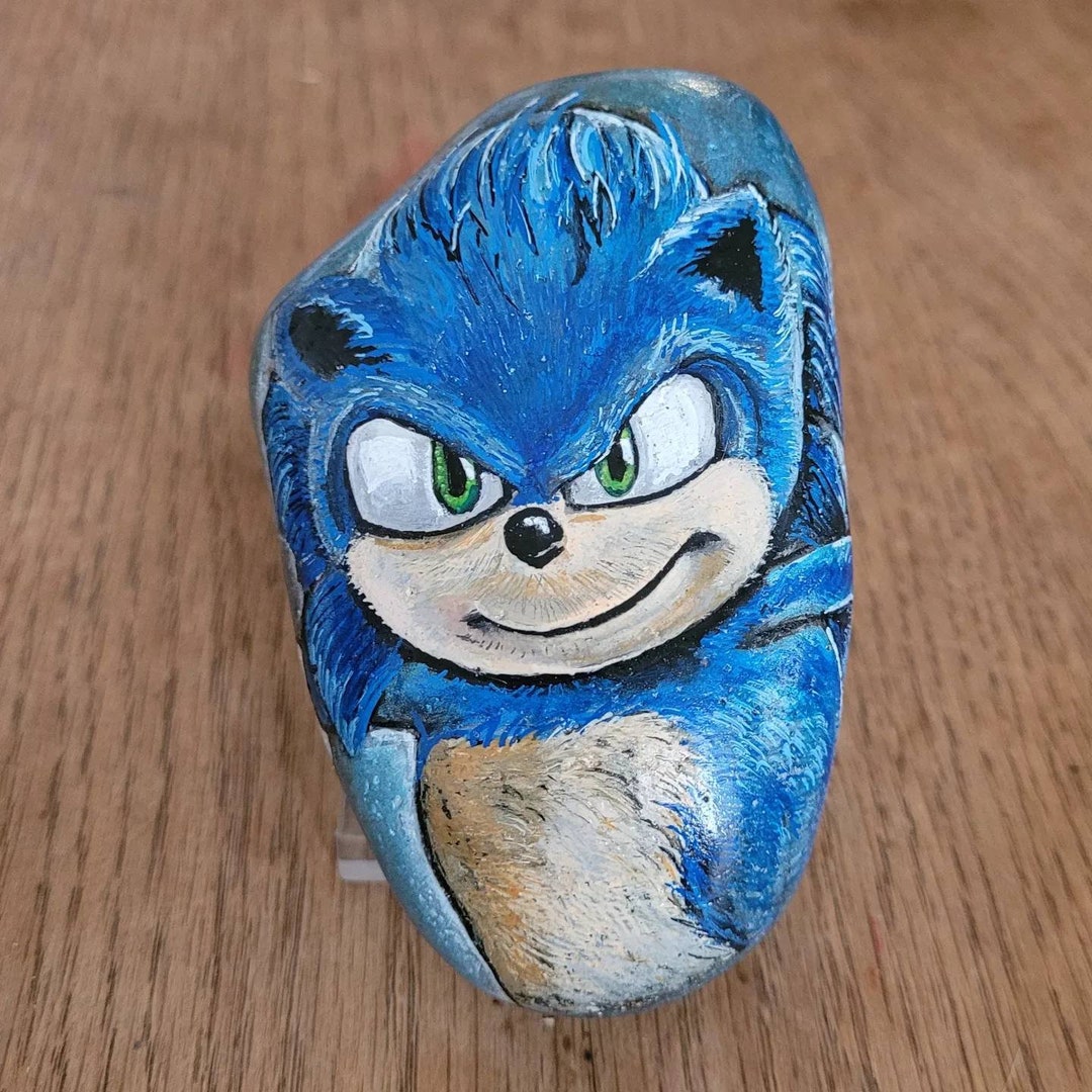 Sonic the Hedgehog Painted Rock - Etsy