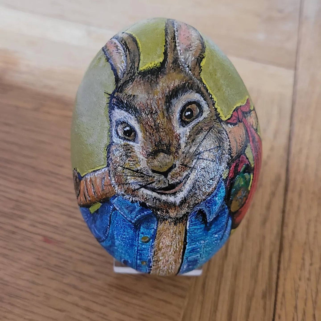 Peter Rabbit Hand Painted Rock - Etsy