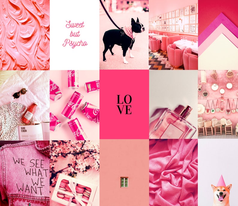 AESTHETIC WALL COLLAGE Kit: Digital Set of 85 Pink, Vsco Inspired ...