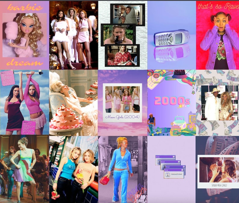 90s 2000s Nostalgia Poster Set: A6 Wall Collage Prints (digital ...