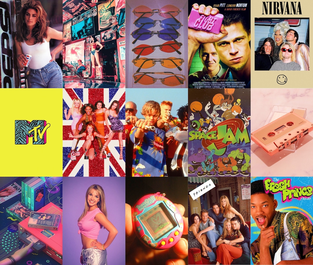 90s Aesthetic Wall Collage Kit: DIGITAL Set of 70 Posters, 90s Inspired ...