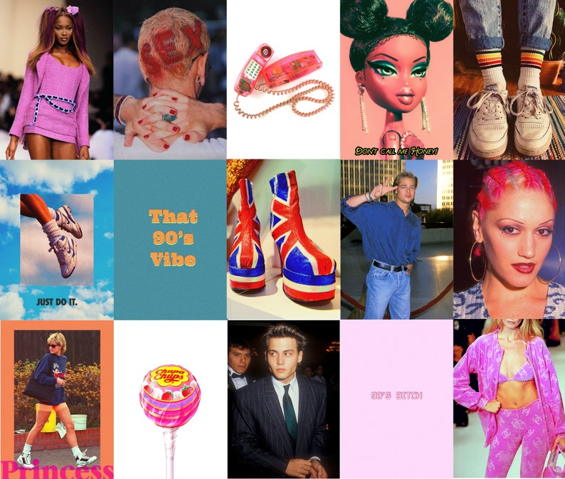 90s Aesthetic Wall Collage Kit: DIGITAL Set of 70 Posters, 90s Inspired ...