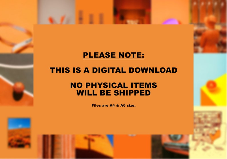 AESTHETIC WALL COLLAGE Kit: 79 Orange, Vsco Inspired, Original Prints ...