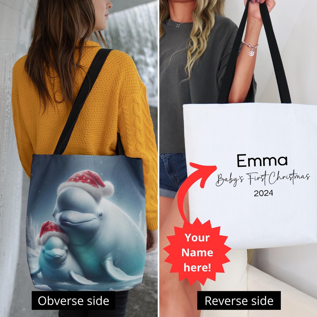 Beluga Whale Beach Tote, Personalized Names, Beluga Whale Gifts, Beluga ...