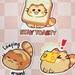 Bread Cat Stickers: Toast Cat, Loaf Cat and Cheese Cat. Funny Red Cat ...