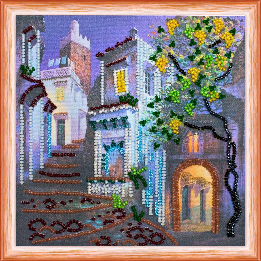 Bead Embroidery Kit Twilight Evening Sky DIY Wall Art (15x15cm) – Czech ...