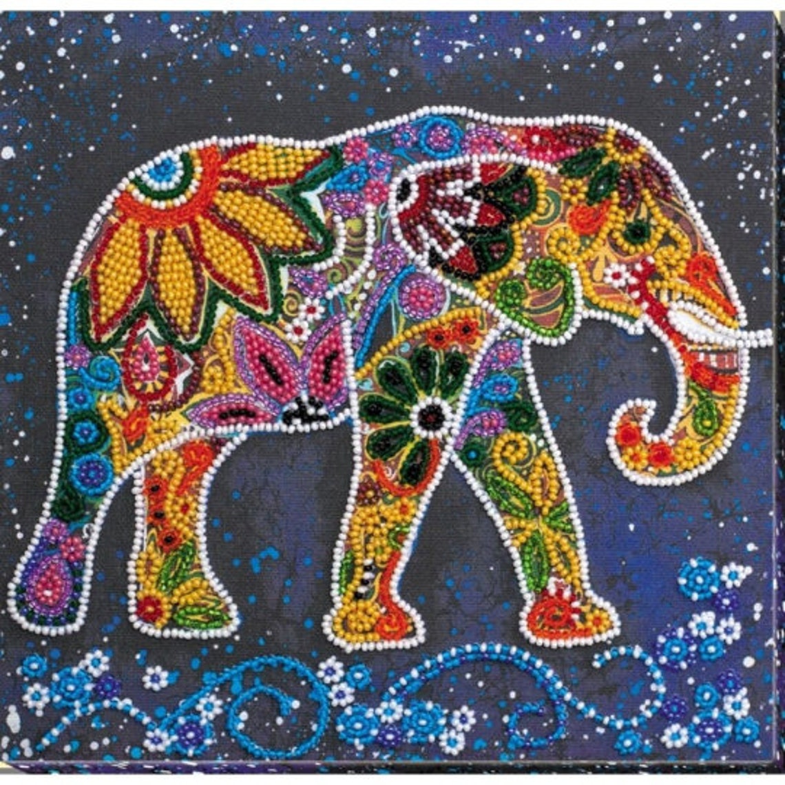 DIY beaded picture ElephantAnimal beadwork | Etsy