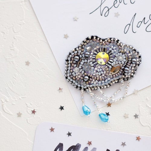 DIY Beaded Brooch Kit Bagdiy Embroidery Kit Jewelry Diy Kit - Etsy